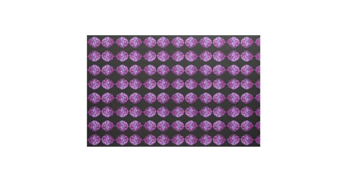Magenta purple pink Hydrangea Fabric | Zazzle