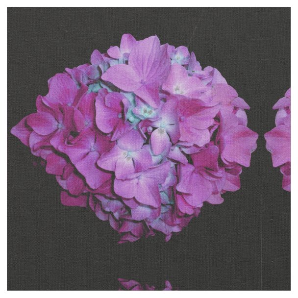 Elegant Pink Purple Hydrangea Floral Pattern Fabric | Zazzle