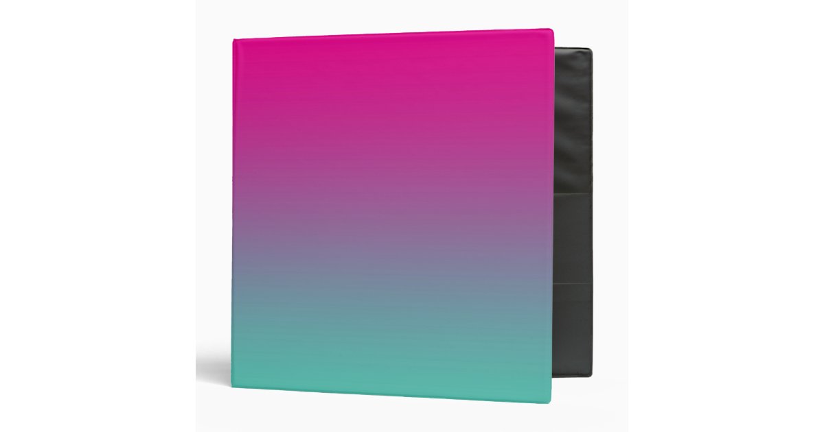 Magenta Purple & Teal Ombre Binder | Zazzle