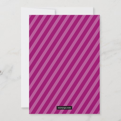 Magenta Stripes Triple Photo Holiday Card | Zazzle