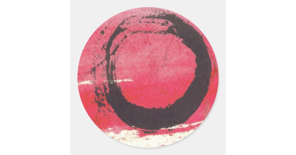 Magenta Zen Circle Classic Round Sticker | Zazzle