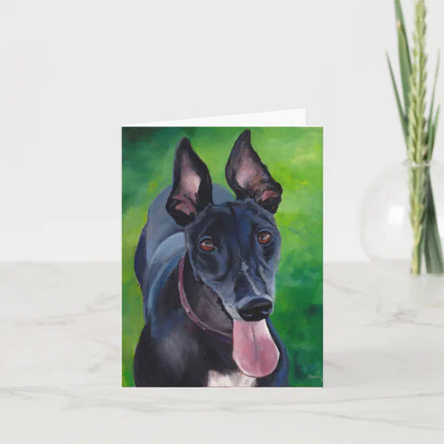 Maggie the Greyhound Dog Art Note Card | Zazzle