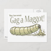 maggot_gag_zazzle postcard | Zazzle