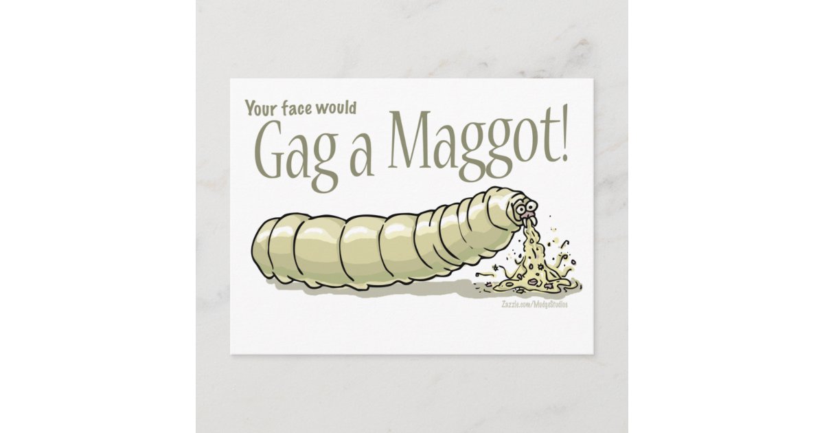 maggot_gag_zazzle postcard | Zazzle