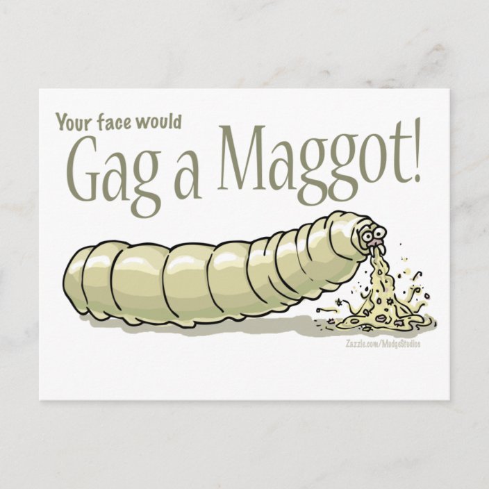 maggot_gag_zazzle postcard | Zazzle.com