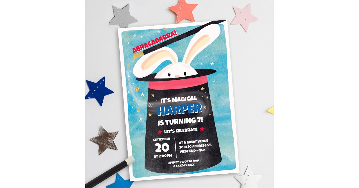 Magic Birthday Party Invitation | Zazzle