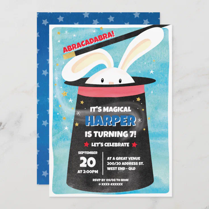 Magic Birthday Party Invitation | Zazzle