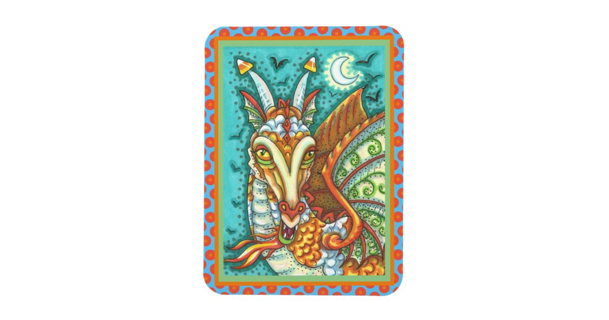 MAGIC CANDY CORN DRAGON, HALLOWEEN FANTASY MAGNET | Zazzle