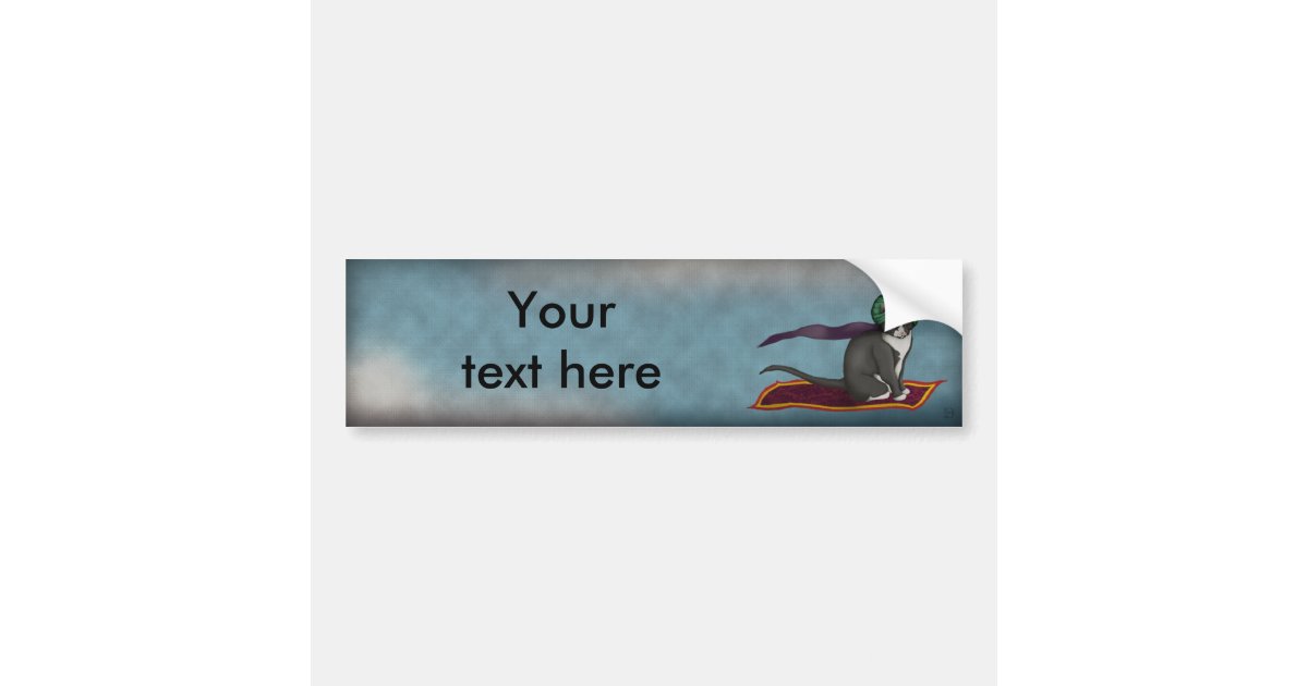 Magic Carpet Cat, bumper sticker | Zazzle
