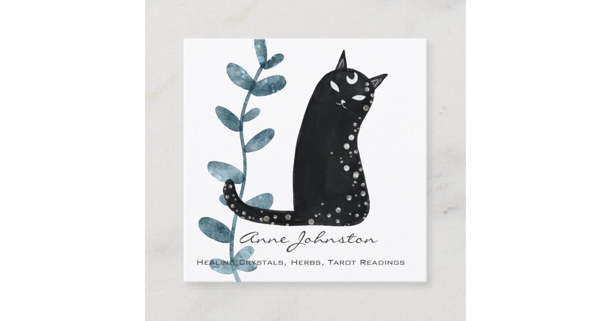 Magic Cat Square Business Card | Zazzle