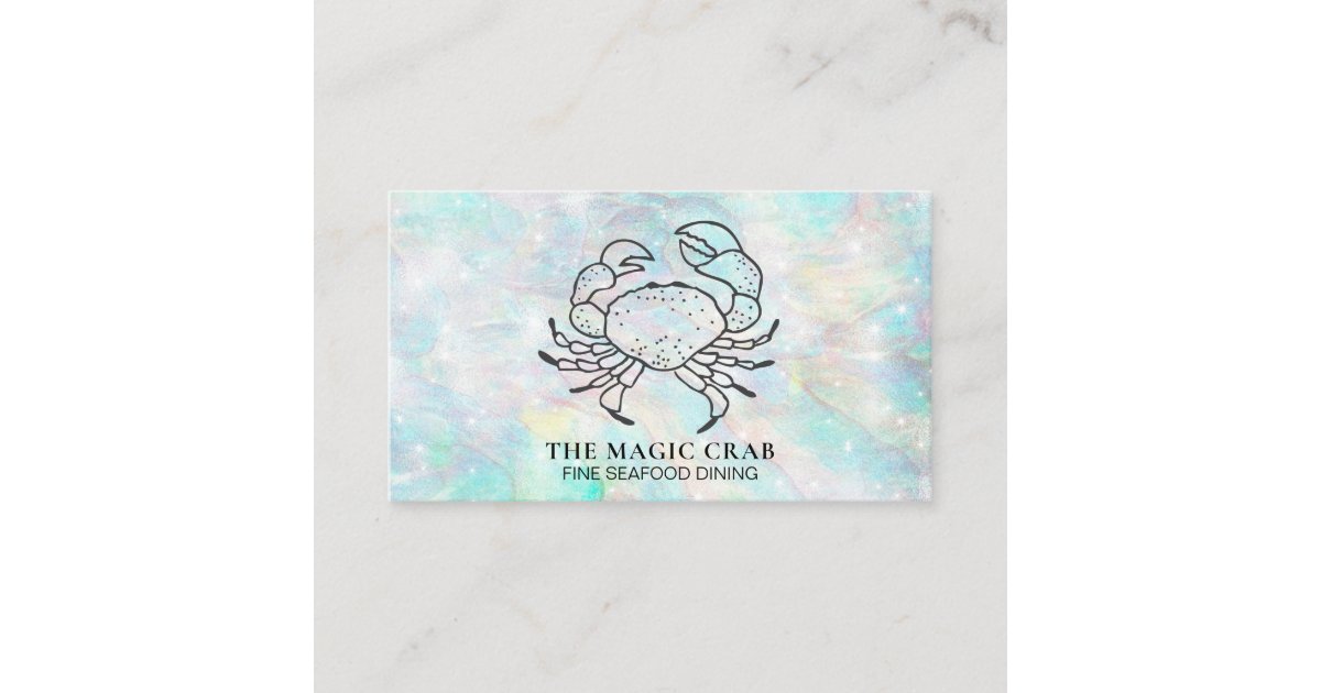 Magic Crab Fine Dining by The Sea Pastel Business Card | Zazzle