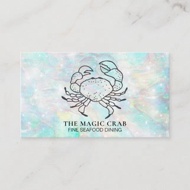 Magic Crab Fine Dining by The Sea Pastel Business Card | Zazzle