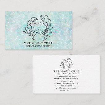 Magic Crab Fine Dining by The Sea Pastel Business Card | Zazzle
