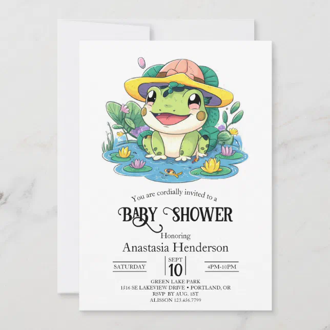 Magic Cute Frog Baby Shower Invitation | Zazzle