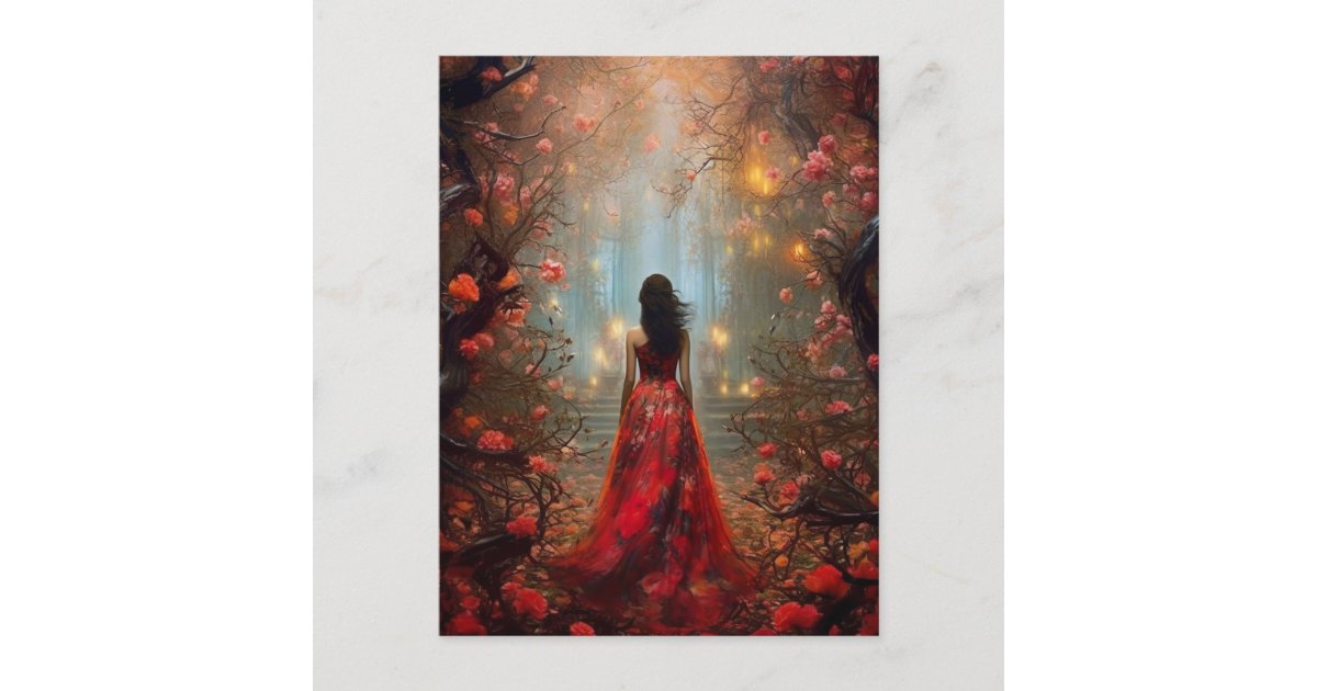 Magic Forest Girl Fantasy Art Postcard | Zazzle