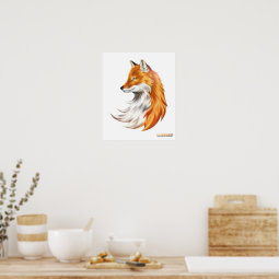 Magic Fox - White Poster | Zazzle