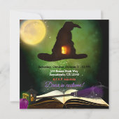 Magic Hat & Magical Spell Book Whimsical Fun Party Invitation | Zazzle