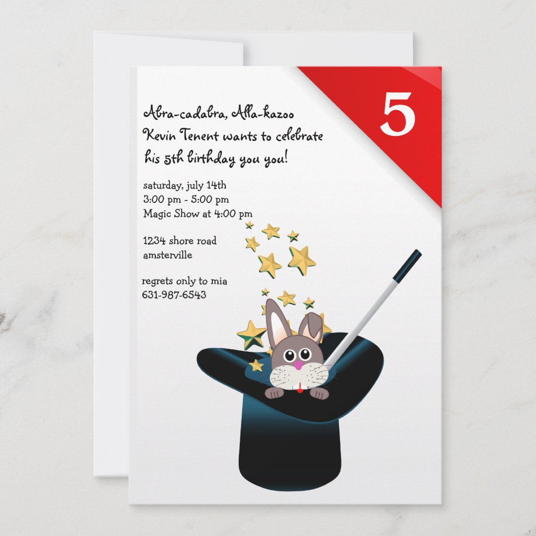 Magic Hat Party Invitation | Zazzle