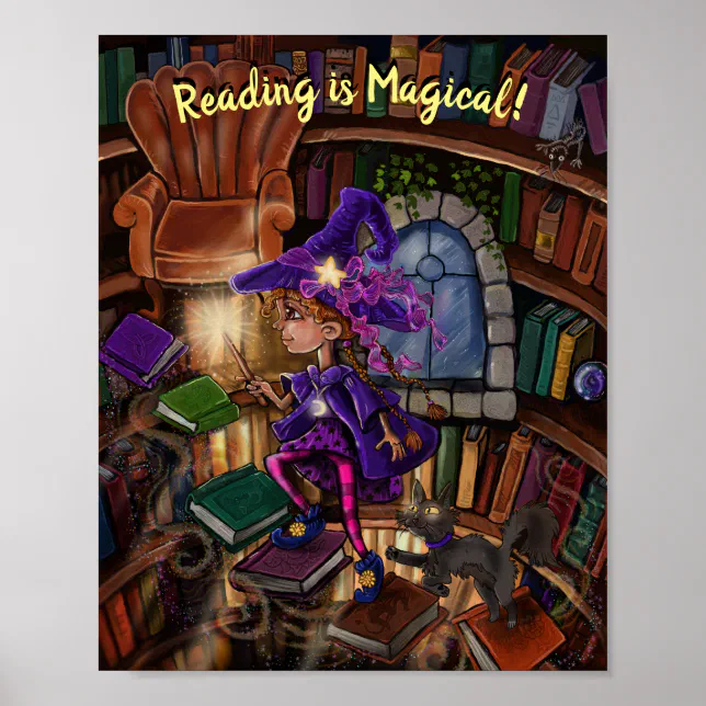 Magic In the Library 'Reading is Magical' Poster | Zazzle