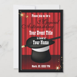 Magic Magician Party Event Custom Invitation | Zazzle