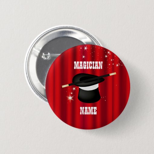 Magic Magician Party Name Button | Zazzle