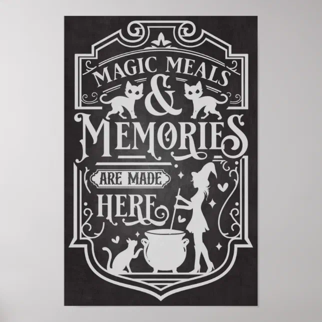 Magic Meals And Memories Halloween Poster | Zazzle
