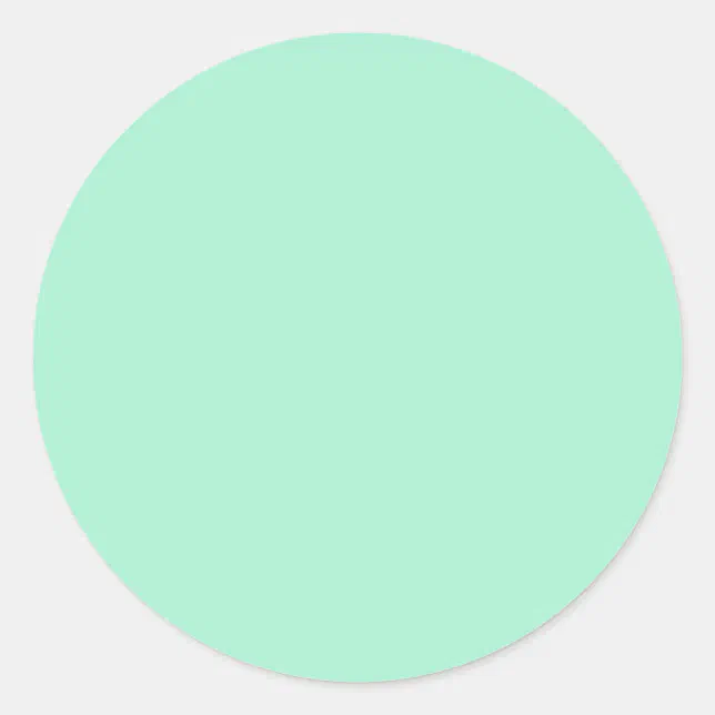 Magic Mint Solid Color Classic Round Sticker | Zazzle