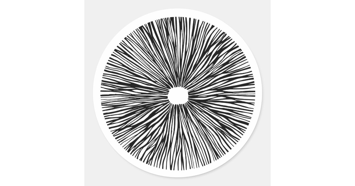 Magic mushroom spore classic round sticker | Zazzle