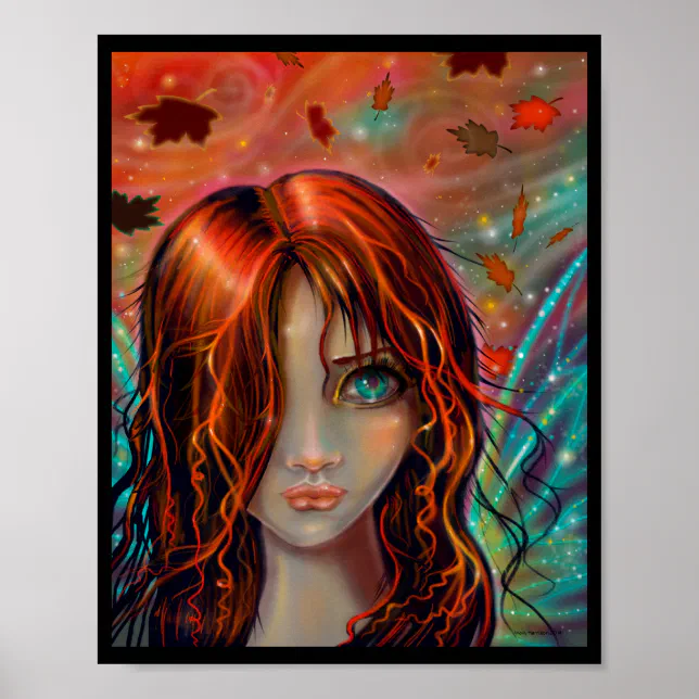 "Magic of Autumn" Fairy Fantasy Art Poster | Zazzle