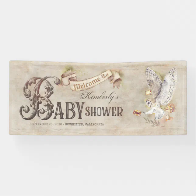Magic Owl Baby Shower Welcome Banner | Zazzle