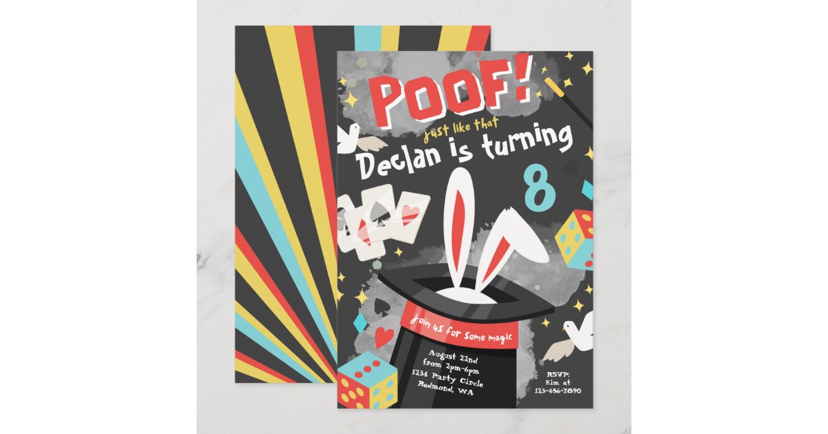 Magic Party Invitation | Magic Birthday Invitation | Zazzle