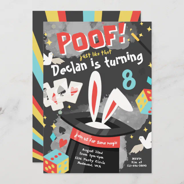 Magic Party Invitation | Magic Birthday Invitation | Zazzle