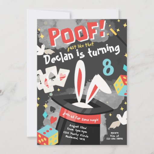 Magic Party Invitation | Magic Birthday Invitation | Zazzle