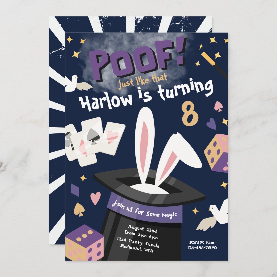 Magic Party Invitation | Magic Show Birthday | Zazzle