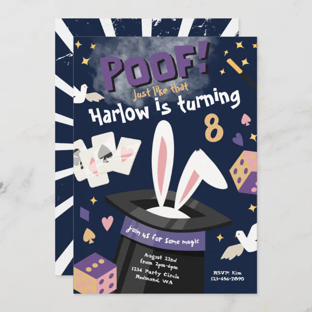 Magic Party Invitation | Magic Show Birthday | Zazzle