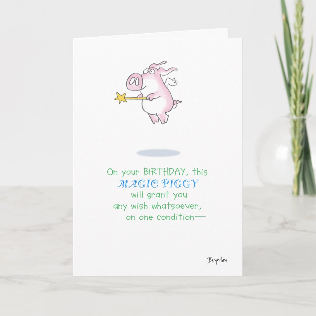 MAGIC PIGGY CARD | Zazzle