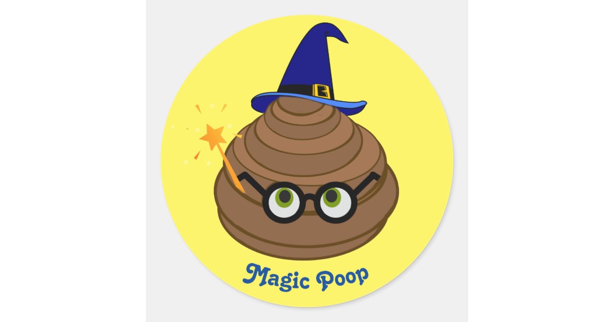 Magic Poop Emoji Classic Round Sticker | Zazzle