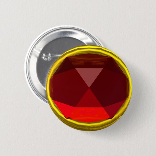 MAGIC RED RUBY GEMSTONE PINBACK BUTTON | Zazzle