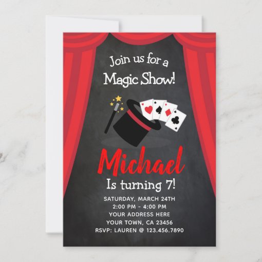 Magic Show Birthday Invitation | Zazzle