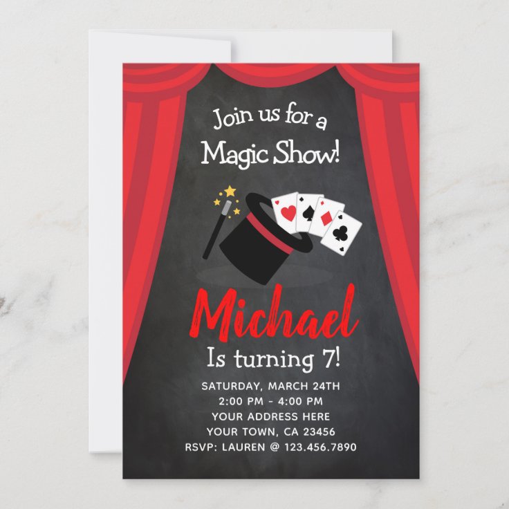 Magic Show Birthday Invitation | Zazzle