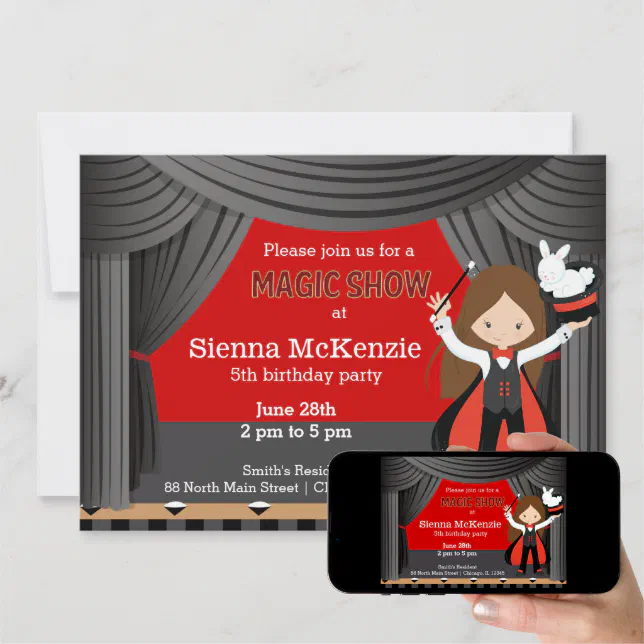 Magic Show birthday party Invitation | Zazzle
