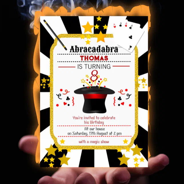 Magic Show Birthday Party Invitation | Zazzle