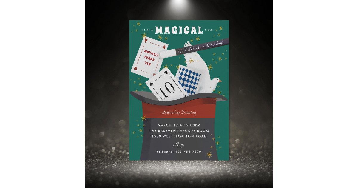 Magic Show Birthday Party Invitation | Zazzle