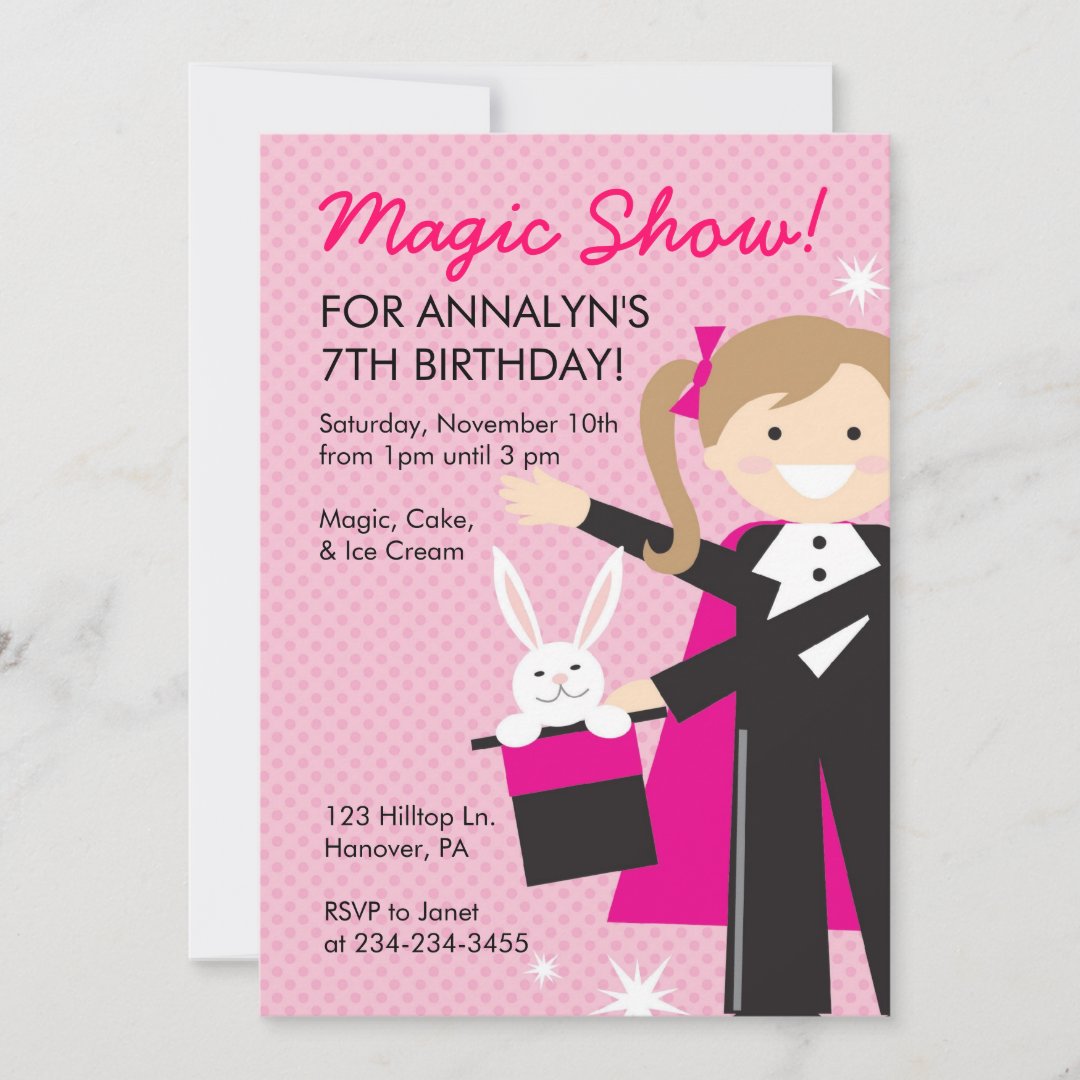 Magic Show Birthday Party Invitations | Zazzle