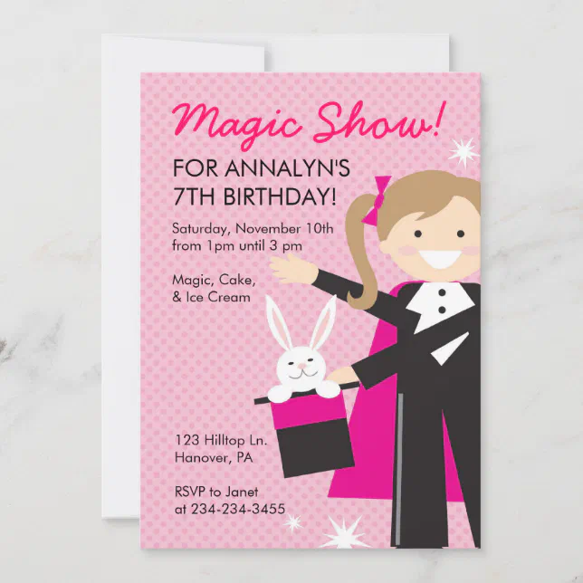 Magic Show Birthday Party Invitations | Zazzle