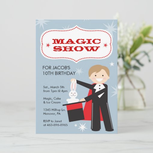 Magic Show Birthday Party Invitations | Zazzle