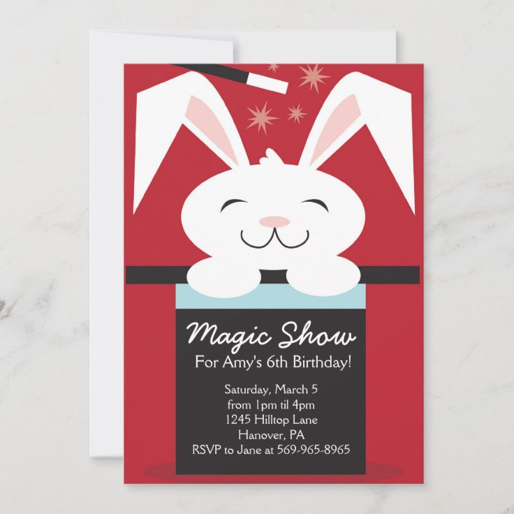 Magic Show Birthday Party Invitations | Zazzle