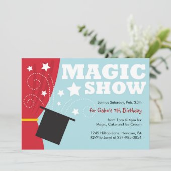 Magic Show Birthday Party Invitations | Zazzle