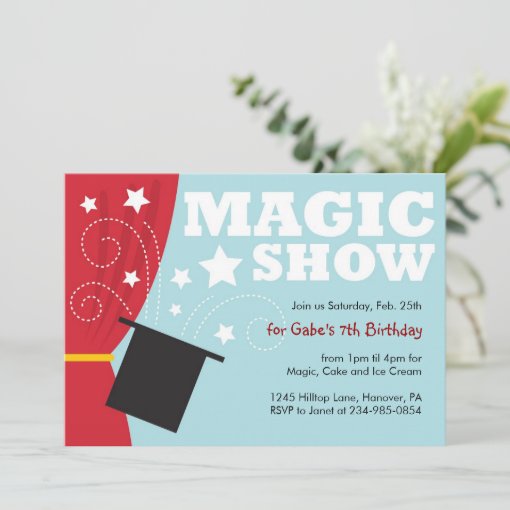Magic Show Birthday Party Invitations | Zazzle