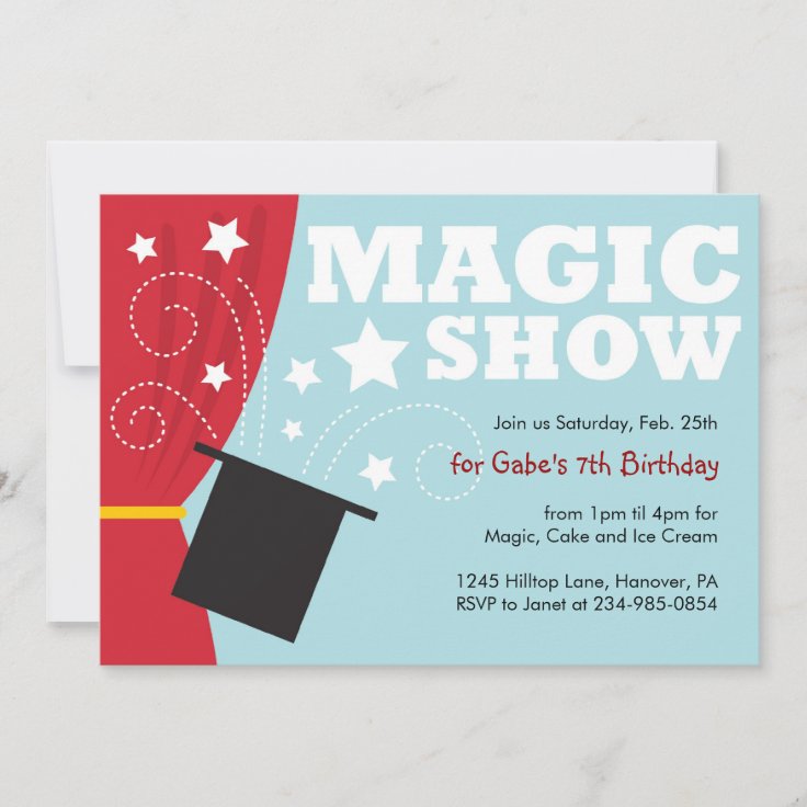 Magic Show Birthday Party Invitations | Zazzle